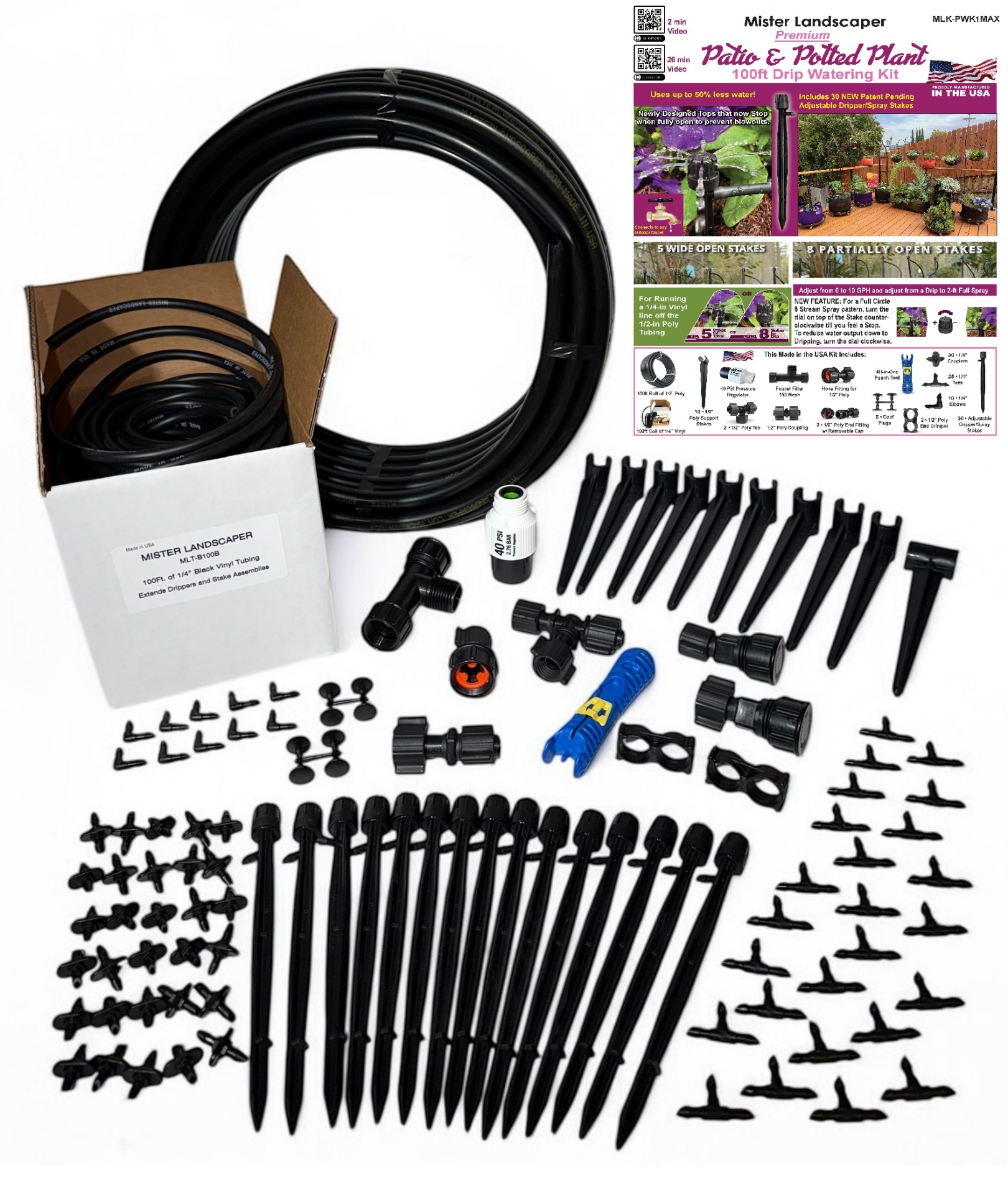 Mister Landscaper Drip Irrigation and Micro Spray. Patio & Potted Plant ...
