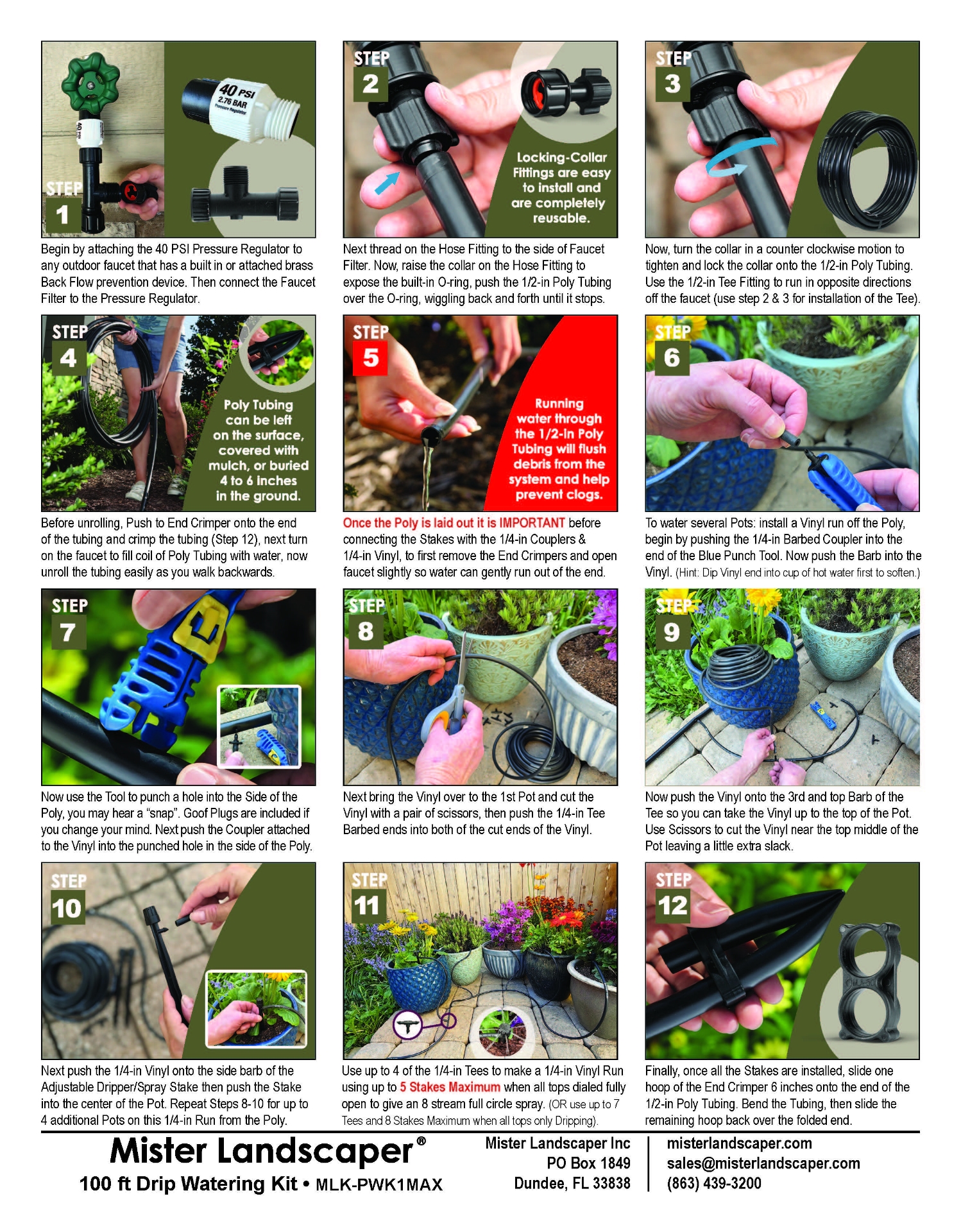 Mister Landscaper Drip Irrigation and Micro Spray. Patio & Potted Plant ...